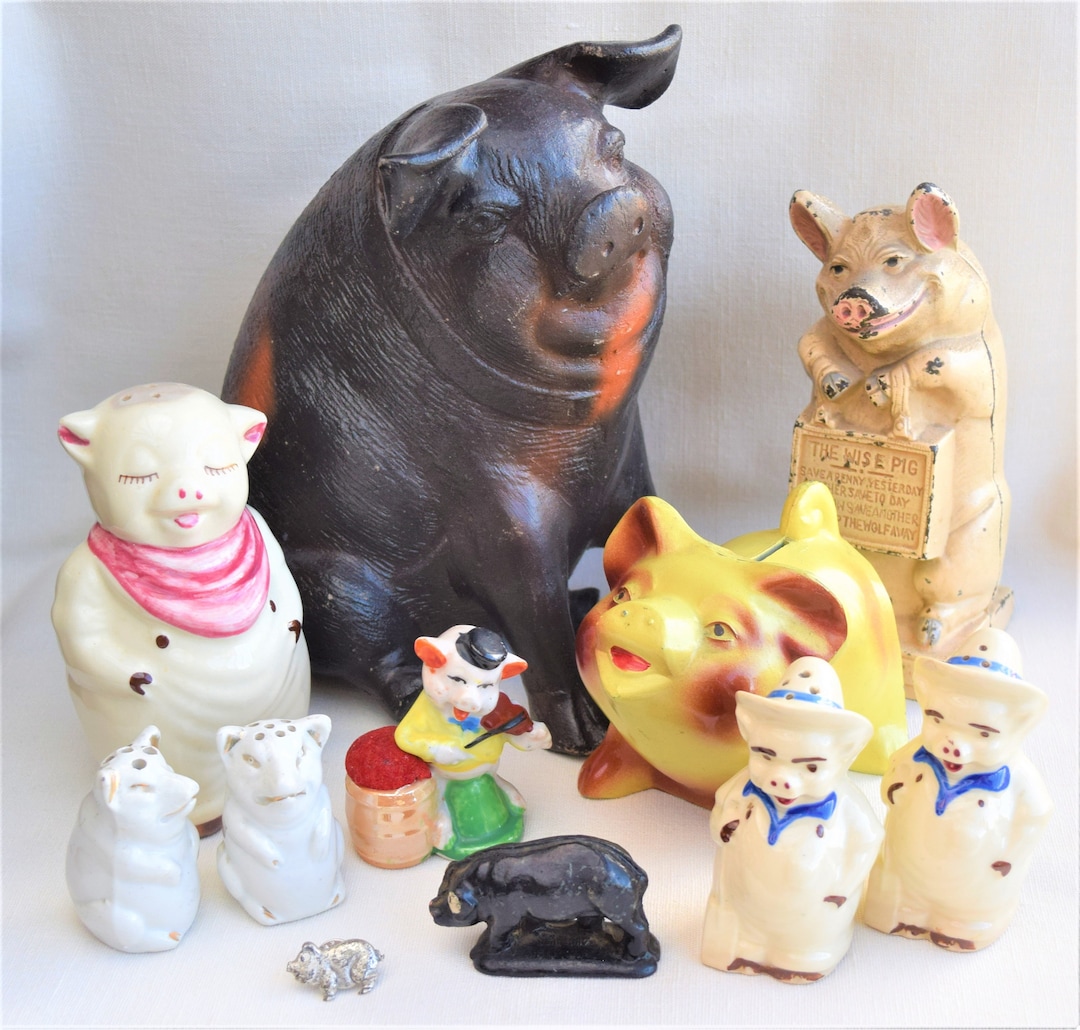 Vintage Pigs (1930's-1970's) - Ceramic, Porcelain, Cast Iron, Aluminum ...