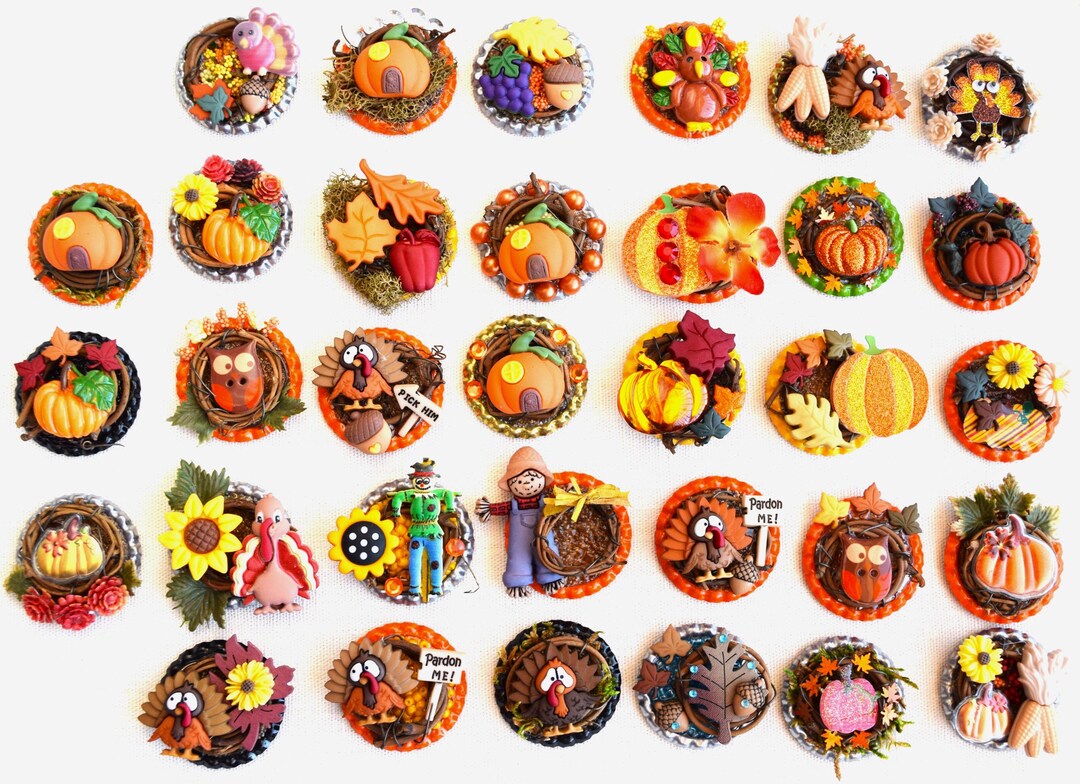 Mini Grapevine Wreath Fall/thanksgiving Pins, Magnetic Pin Backs ...