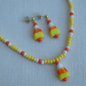Halloween Candy Corn Jewelry Necklaces and Earrings Sets or - Etsy