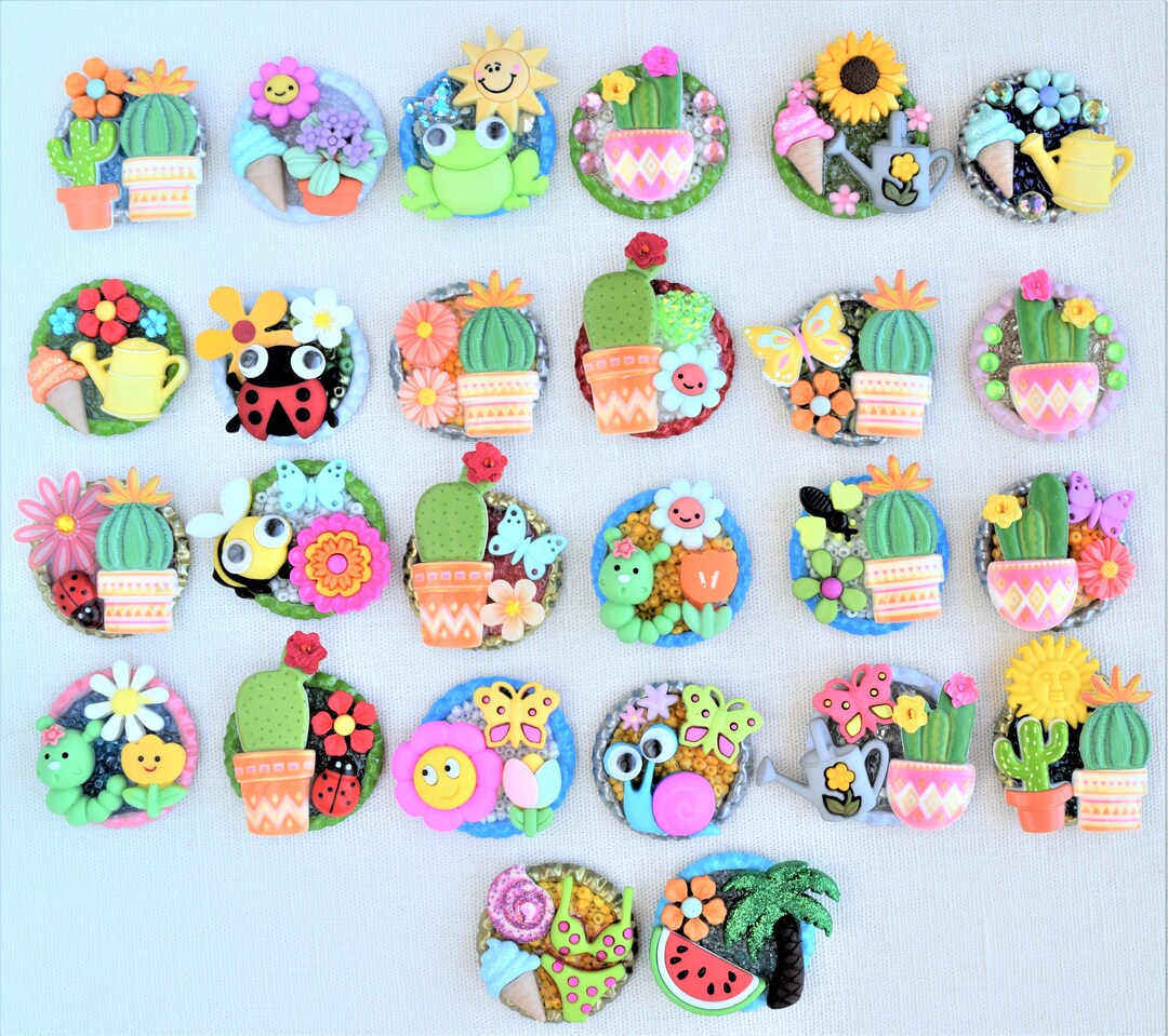 Spring and Summer Refrigerator Magnets, Pins, Pins With Magnetic Backs ...