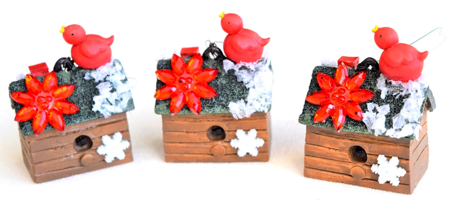 Miniature Christmas Scenes Christmas Small Decorative Red Painted Metal ...