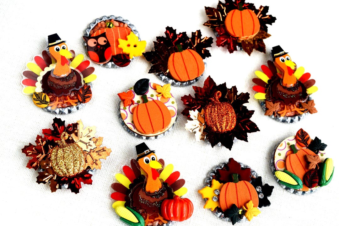 Thanksgiving/fall 3 D Pins (brooches),magnetic Pin Backs, Necklaces ...