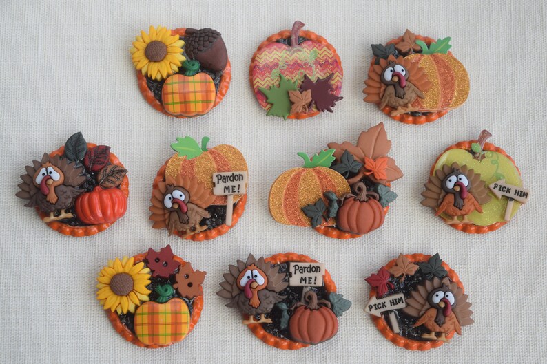 Thanksgiving/fall 3 D Pins Magnetic Pins Necklaces - Etsy