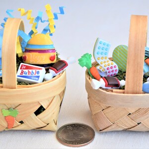 Miniature Easter Baskets Chip-wood 1:6 Scale, Dollhouse Easter Basket Miniatures, Miniature ...