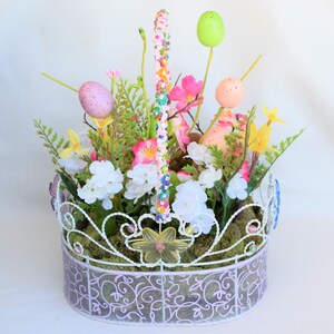 Easter Wire Baskets Gift Decoration Floral Bunnies, Eggs and Ducks - Etsy