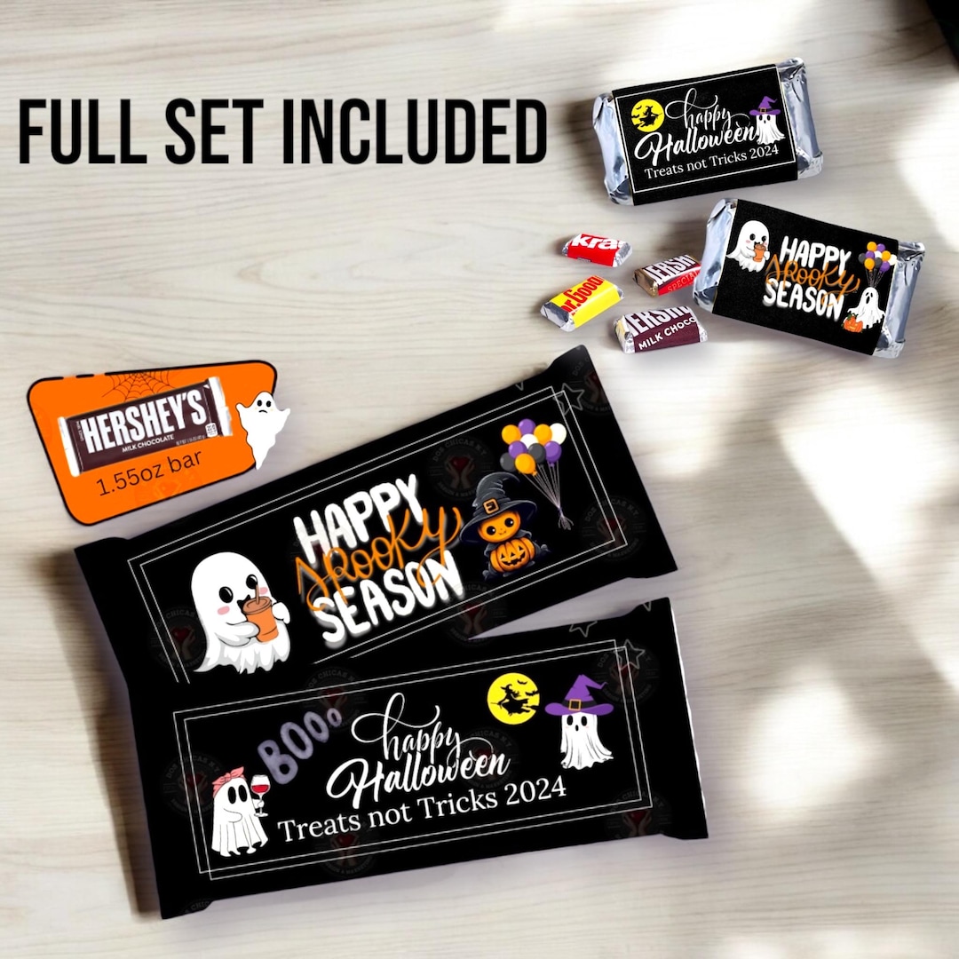 Printable Halloween Candy Bar Wrappers: Spooky Season Favors (digital ...