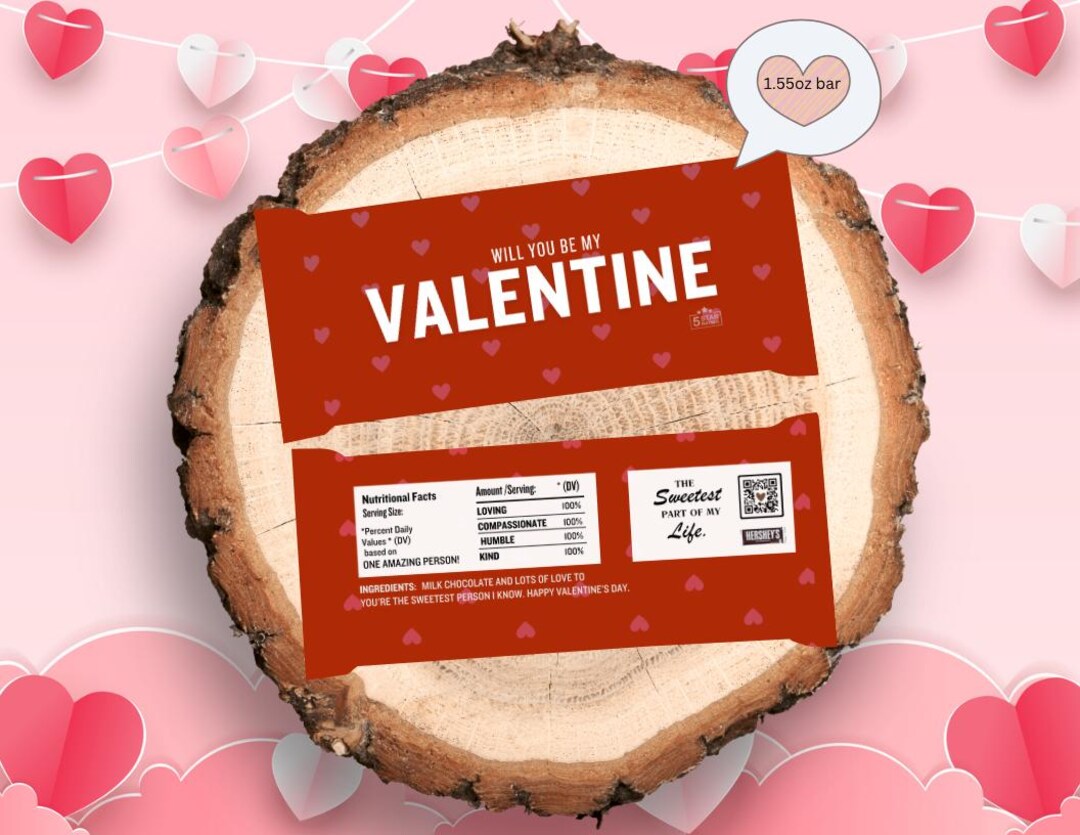 Valentines Day Digital Candy Bar Wrapper, Pre-designed, PNG Formatted ...