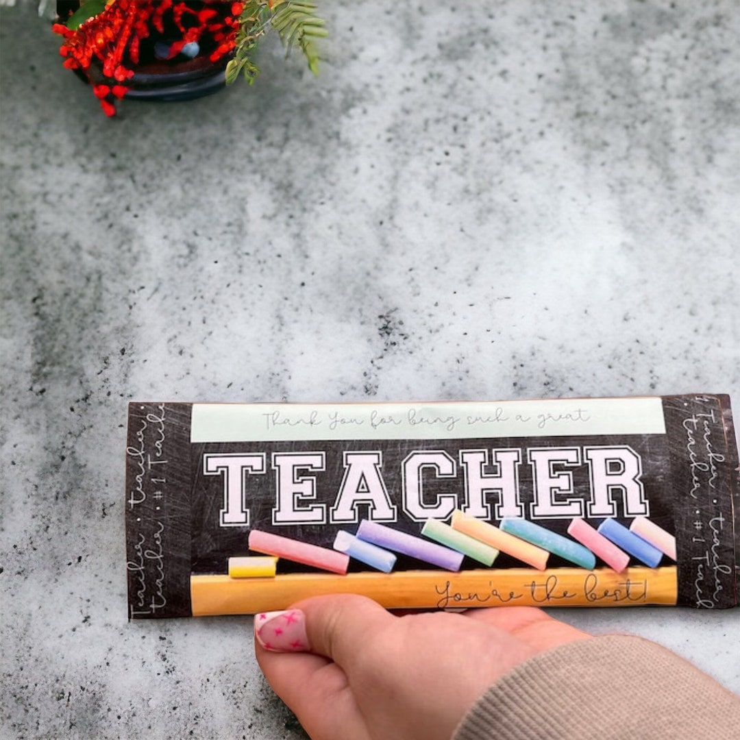 Teacher Digital Candy Bar Wrapper Pre-designed PNG Formatted Digital ...