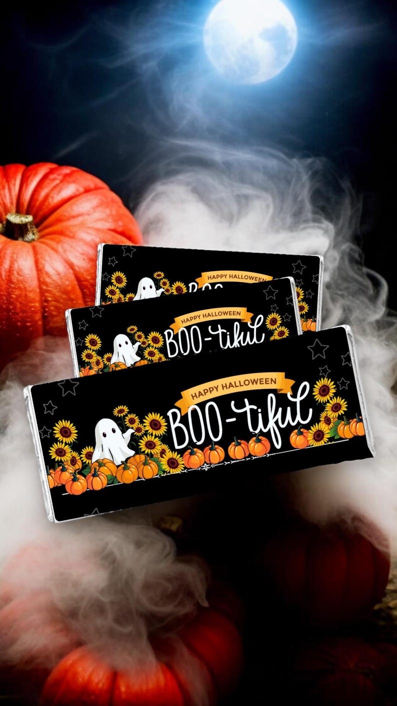 Printable Halloween Candy Bar Wrappers: Ghost Party Favors (digital ...