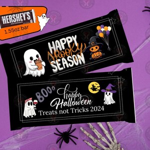 Printable Halloween Candy Bar Wrappers: Spooky Season Favors (digital ...