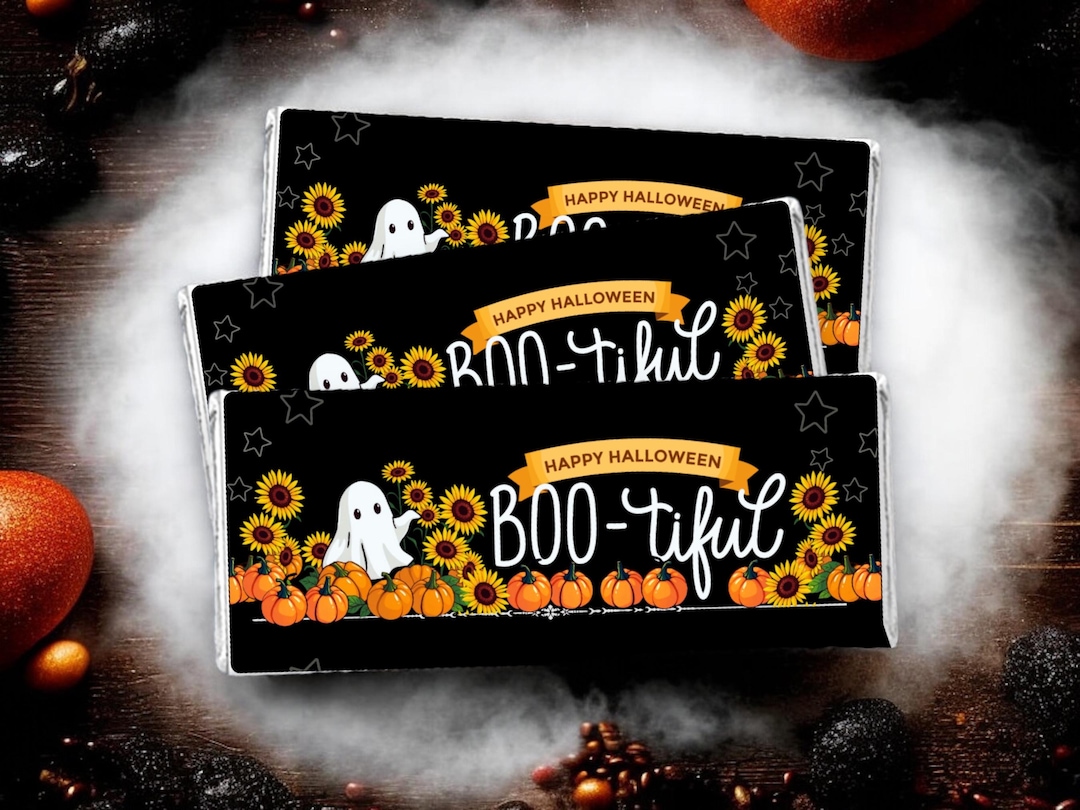 Printable Halloween Candy Bar Wrappers: Ghost Party Favors (digital ...