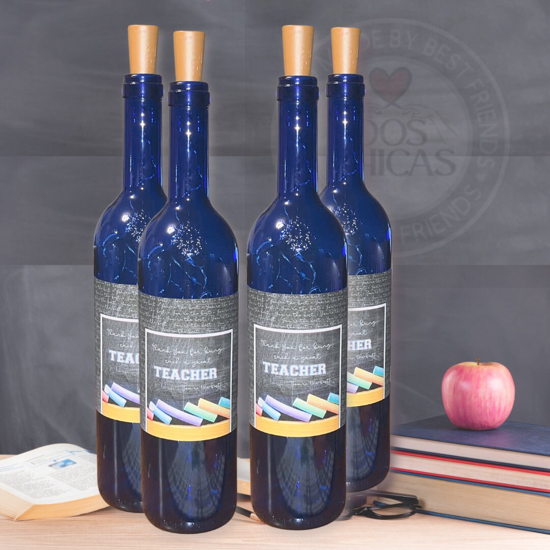 Teacher Appreciation Wine Bottle Label, Teacher Week, Just Because ...