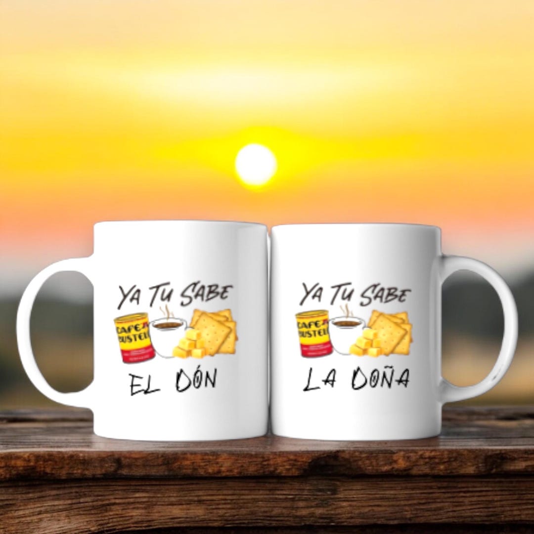 Cafe Bustelo Mug - Puerto Rican Coffee, Queso Y Galletas Design- El Don ...