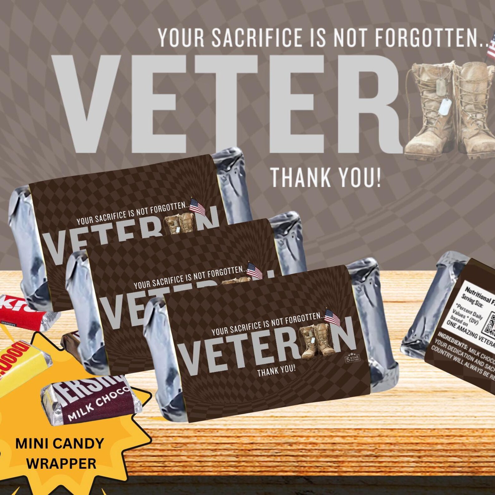 Veteran Candy Bar Wrapper: Military Appreciation (digital Download) - Etsy