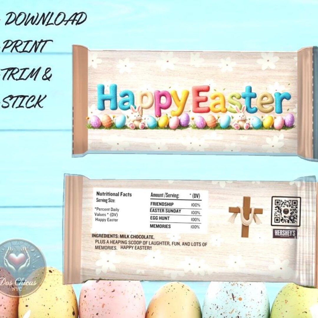 Easter Digital Candy Bar Wrapper Pre-designed PNG Formatted Digital ...