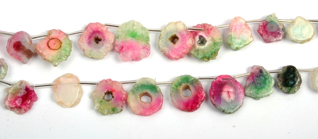 Watermelon Solar Quartz Smooth Slice Strand Natural Semi-precious ...