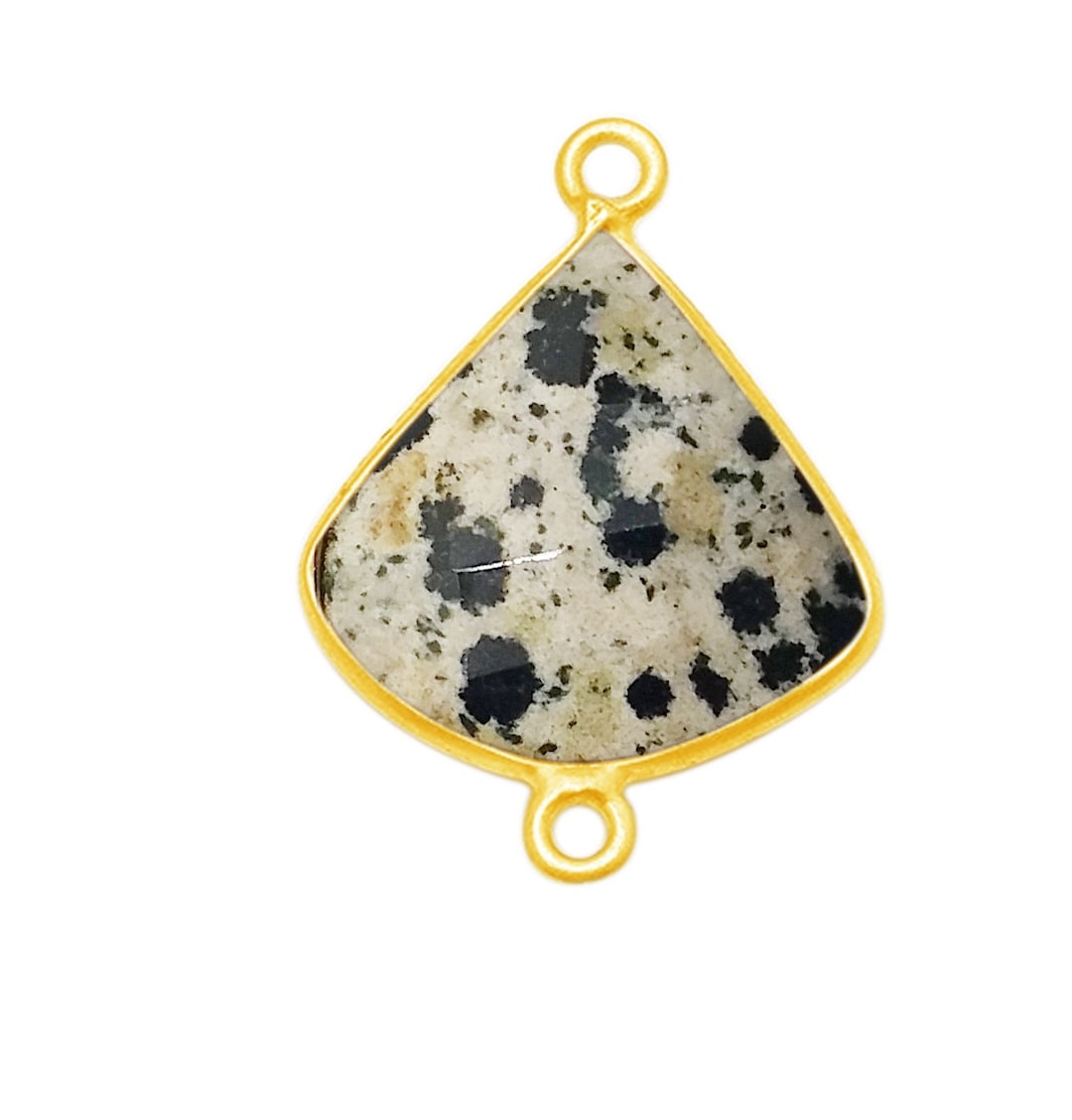 Dalmatian Jasper Bell/quarter Circle Pendant - Boho Chic Gemstone ...