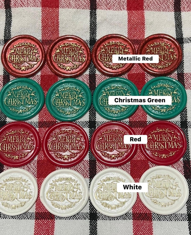 Merry Christmas Wax Stamp Christmas Wax Seal Festive Wax - Etsy
