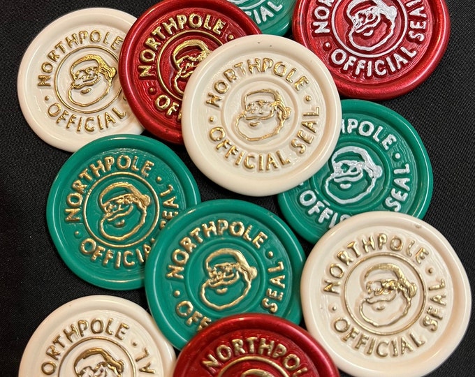 North Pole Official Seal Wax Stamps, Christmas Wax Seals, Santa Claus ...