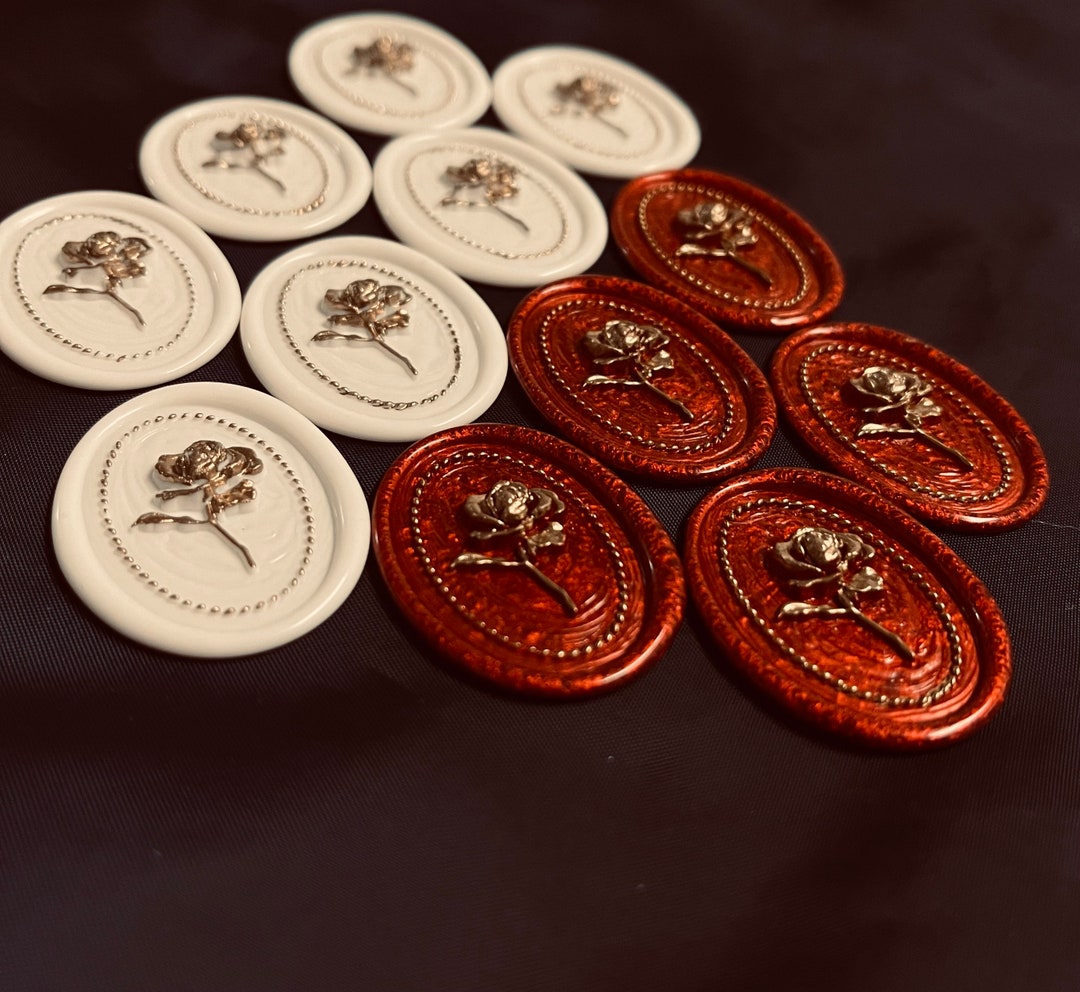 Rose Wax Seal Stamps, White Rose Seal, Rose Wax Seal, Floral Wax Seal ...