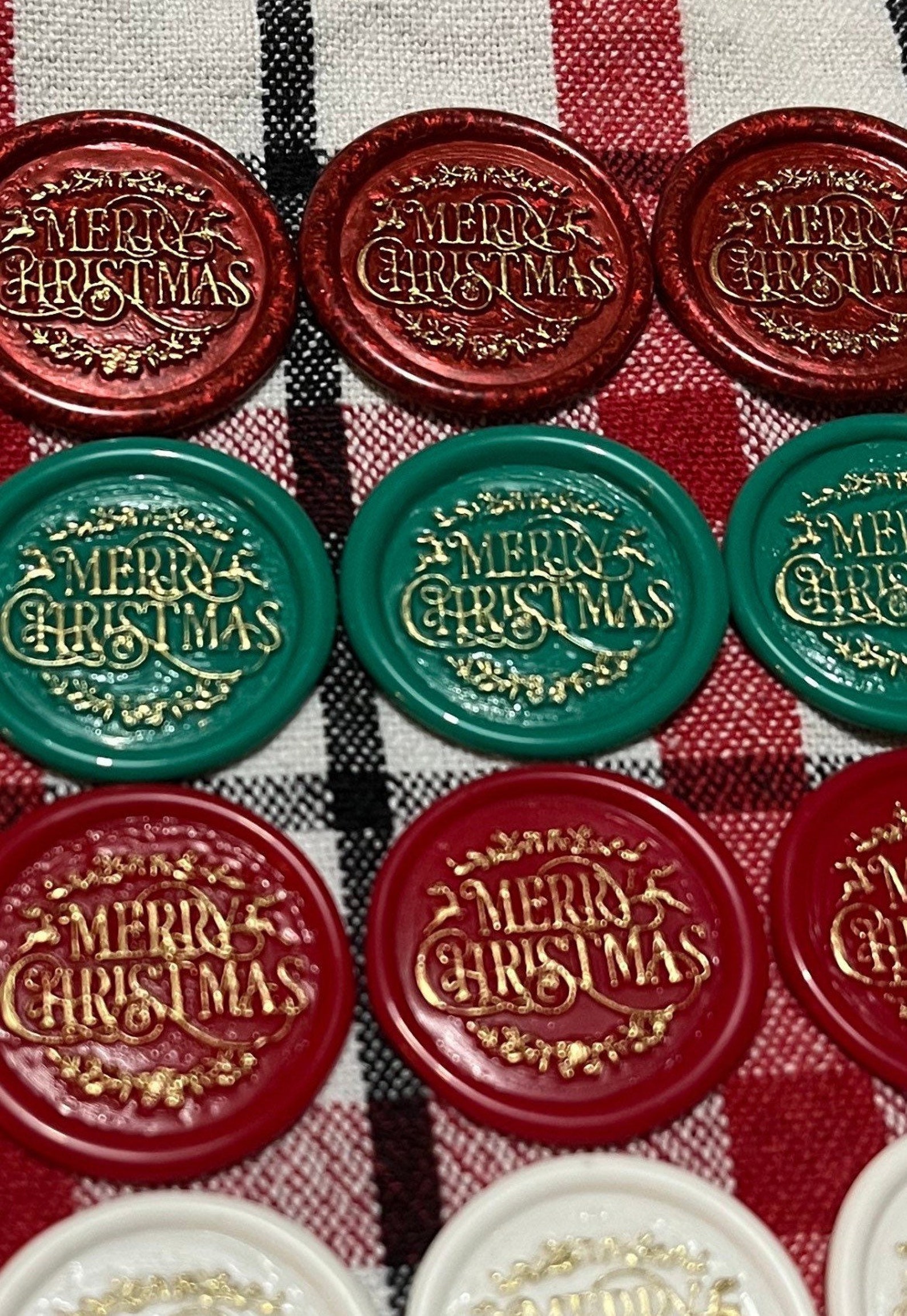 Merry Christmas Wax Stamp Christmas Wax Seal Festive Wax - Etsy