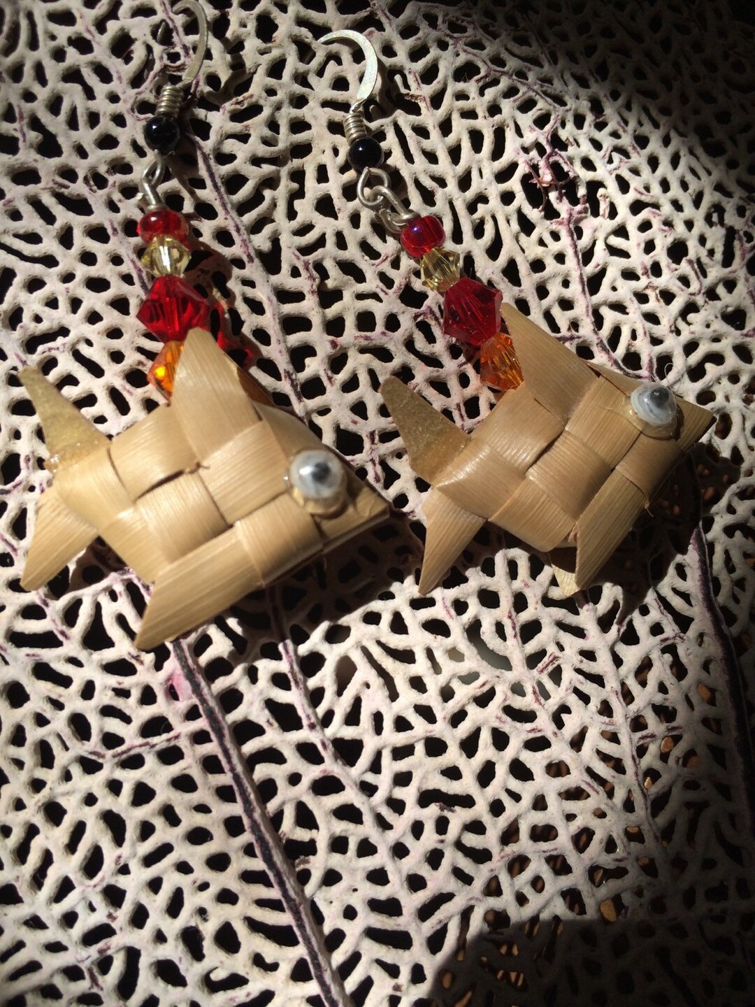 Cayman Silver Thatch Fish Earrings - Etsy