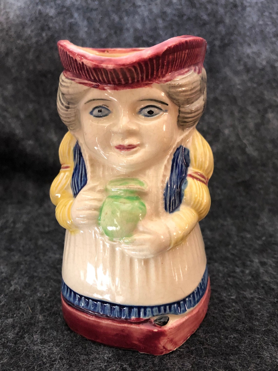 Toby Pitcher of Colonial Woman Holding a Green Pitcher. Made in Japan ...