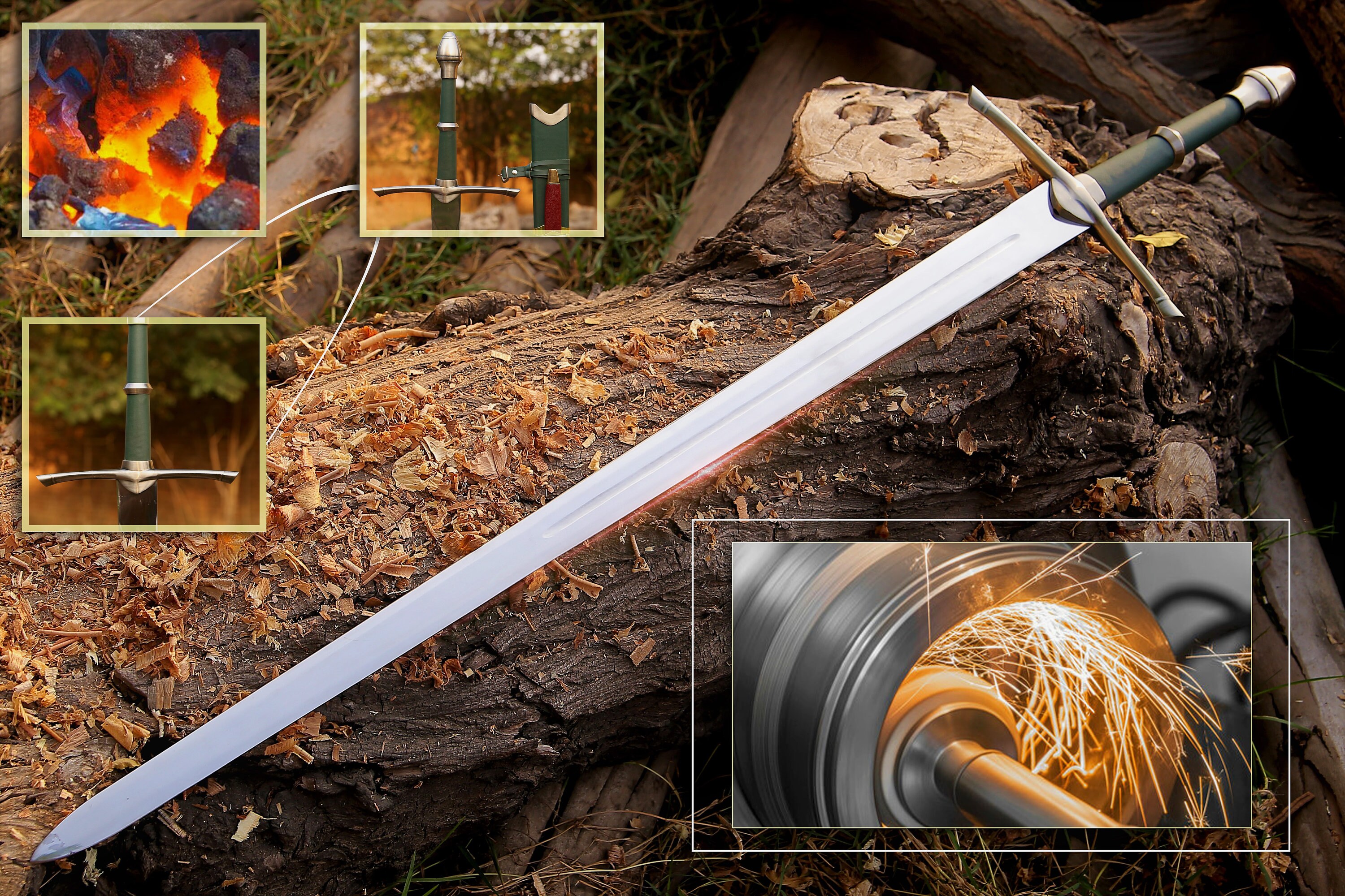 Hand Forged Fully Functional Viking Strider Sword LOTR Replica Aragorn ...