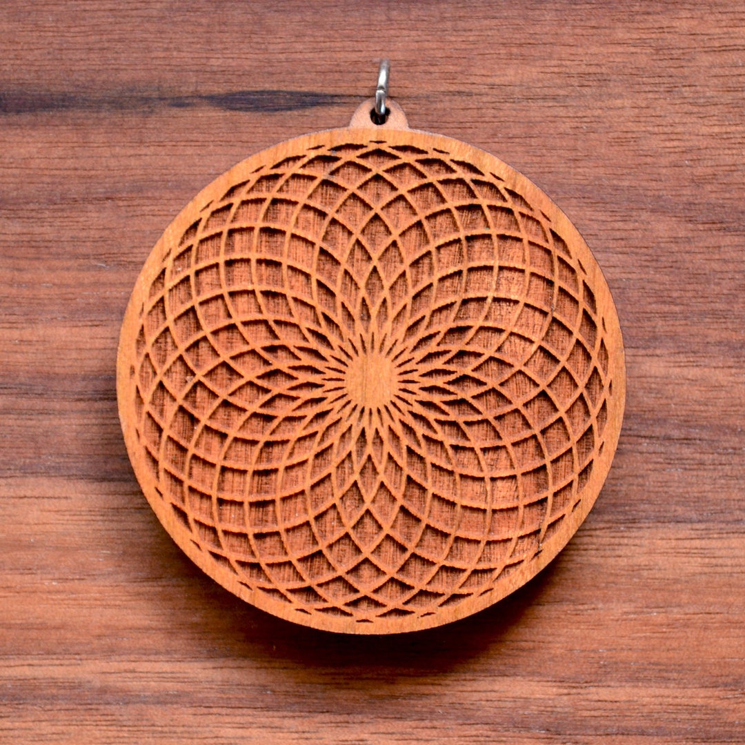 Tube Torus Pendant - Natural Hardwood - Laser Cut Engraved Wood Wooden ...