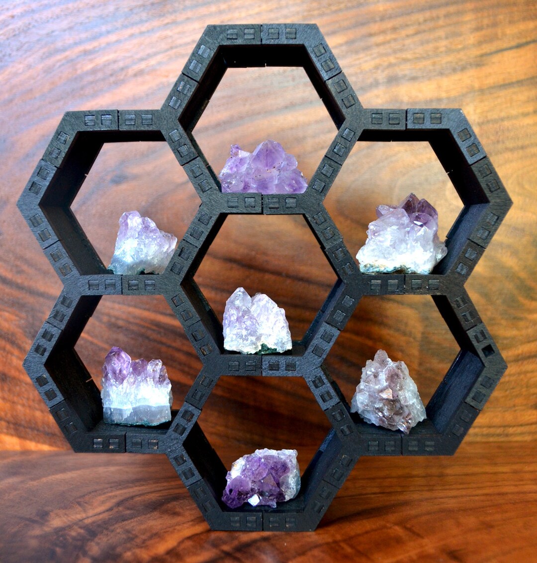 DIY Honeycomb Cube Grid Shelf Display - Sacred Geometry Hexagon ...
