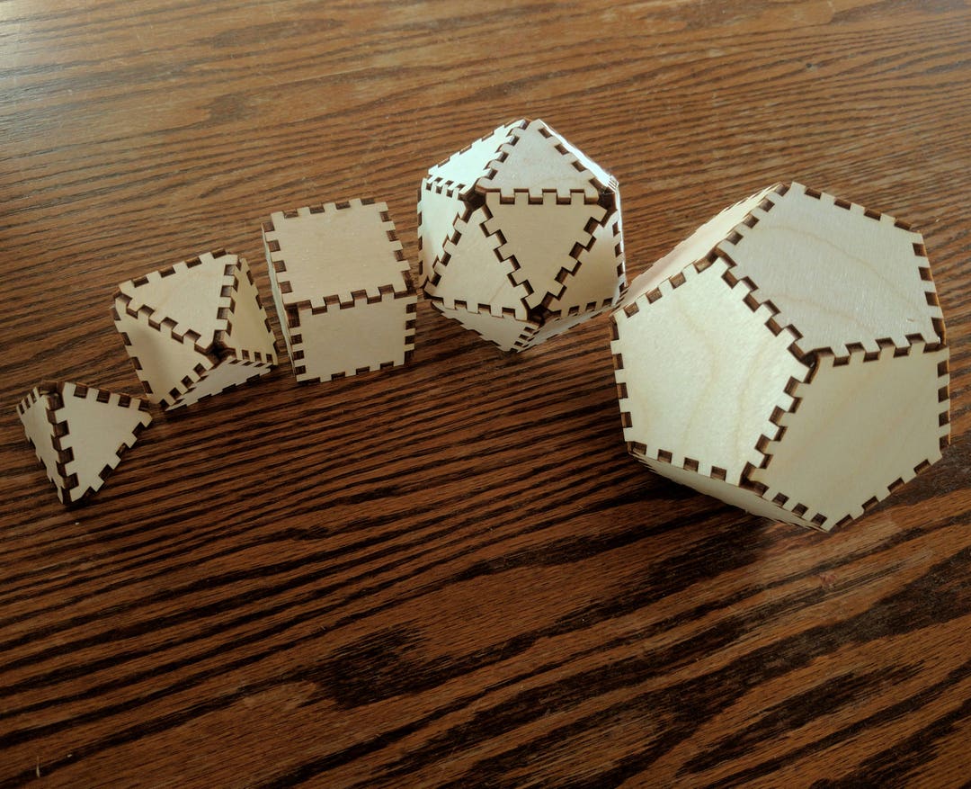 DIY 3D Platonic Solids Set - Sacred Geometry - Polygon Set - Laser Cut ...