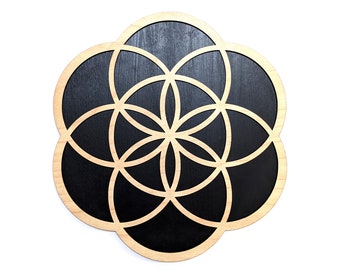 Seed of Life 14 Wood Wall Art Wooden Living Room Home | Etsy