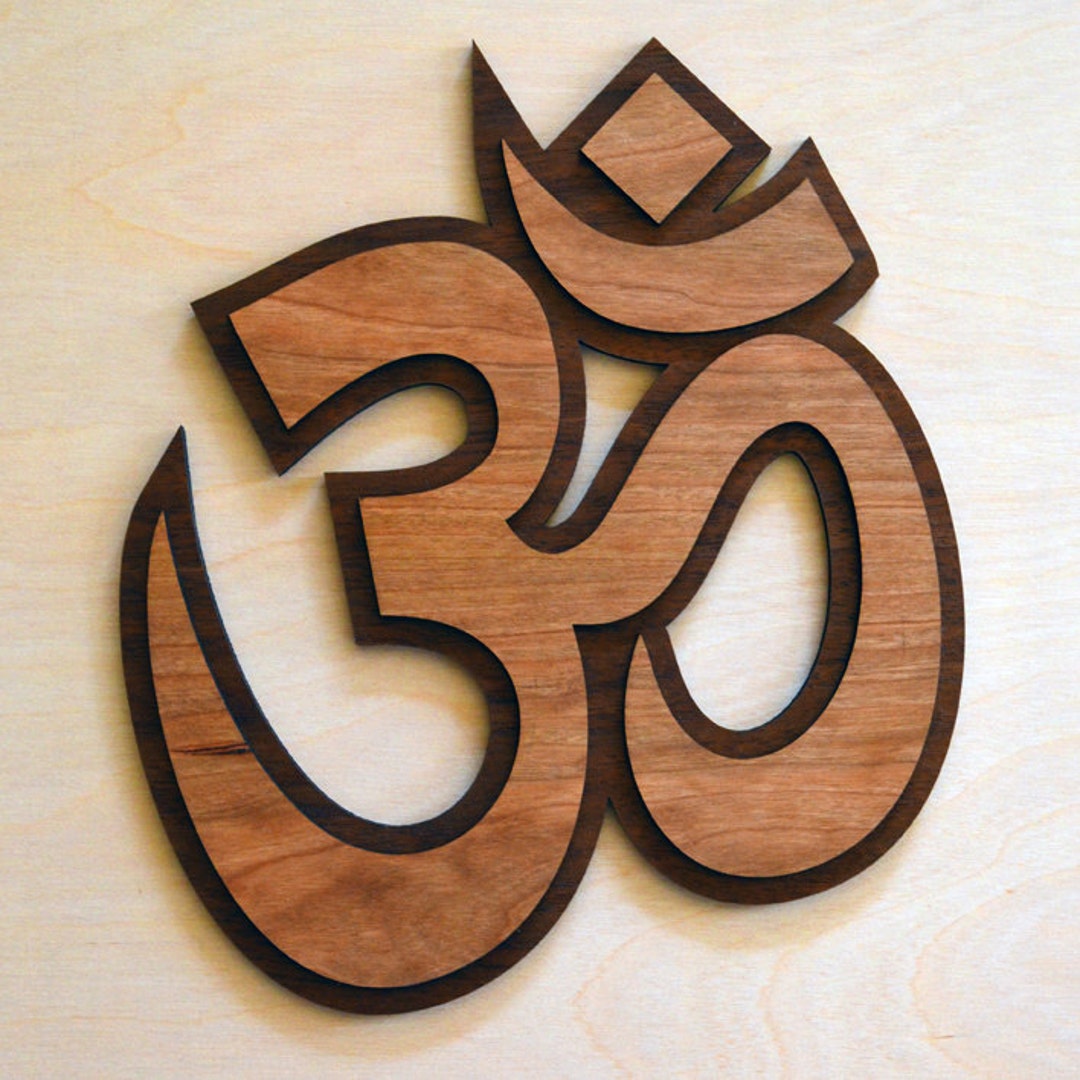 Om Symbol 18-22" Wood Wall Art - Laser Cut Wooden Living Room Home ...