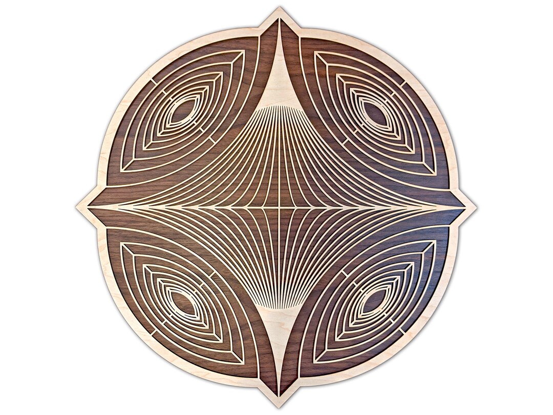 Toroid Horizons Two Layer 22" Wood Wall Art - Wooden Living Room Wall ...