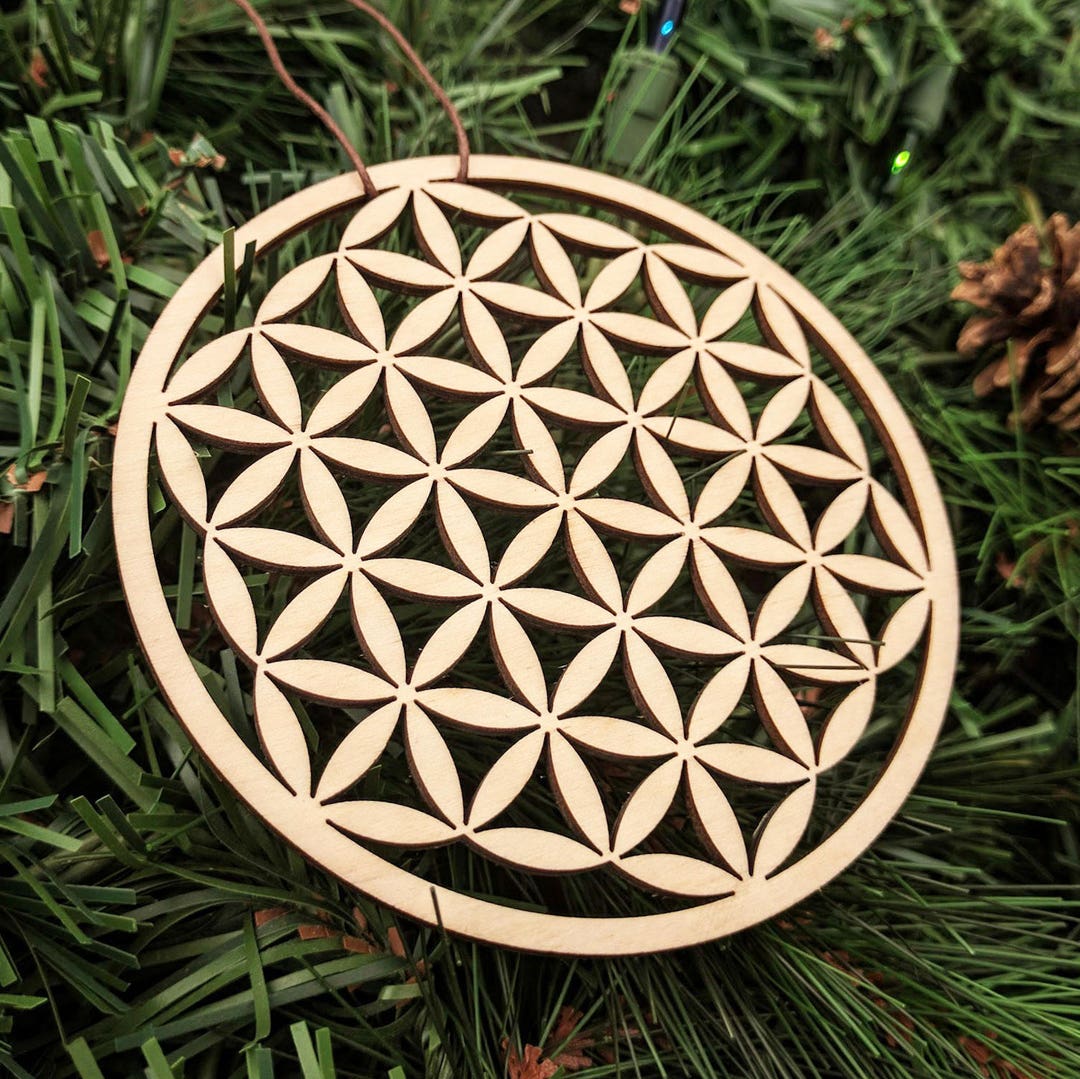 Simple Flower of Life Holiday Ornament - Laser Cut Wood Wooden Sacred ...