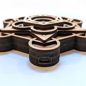 Metatron's Cube LED Table Light - Crystal / Sphere Stand - Layered ...