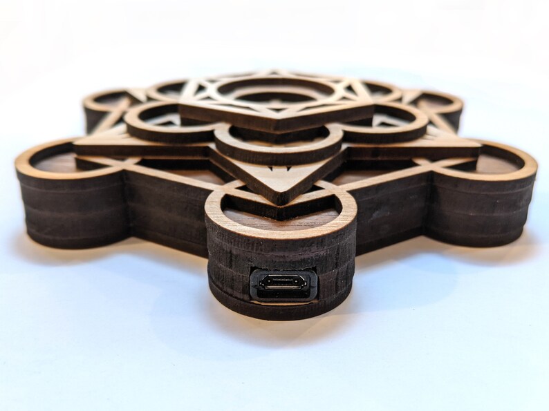 Metatron's Cube LED Table Light - Crystal / Sphere Stand - Layered ...