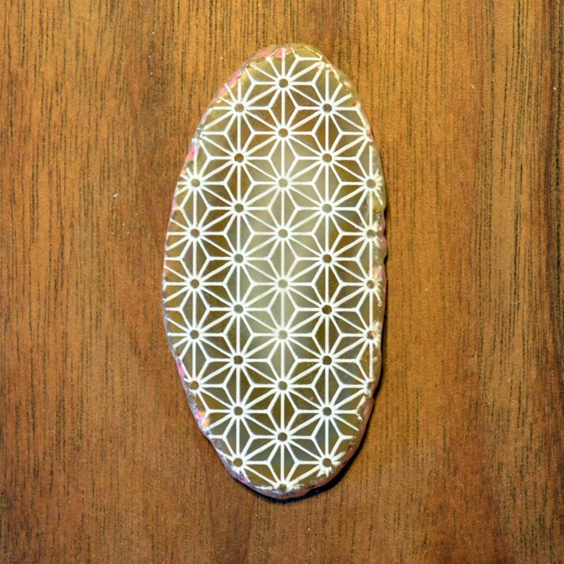 Asanoha Pattern Engraved Agate Sacred Geometry Home Decor by | Etsy