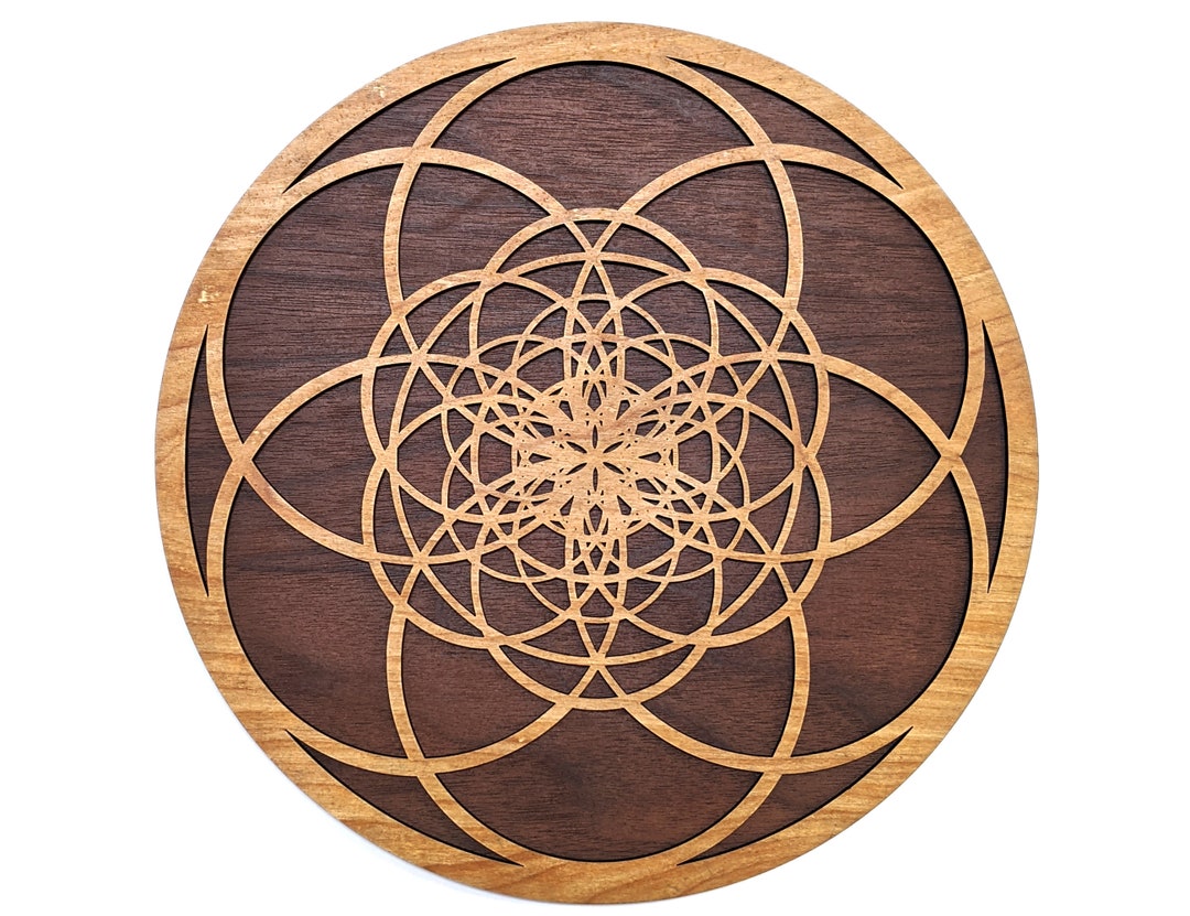 Fibonacci Seed of Life 18 or 22" Wood Wall Art Hanging - Laser Cut ...