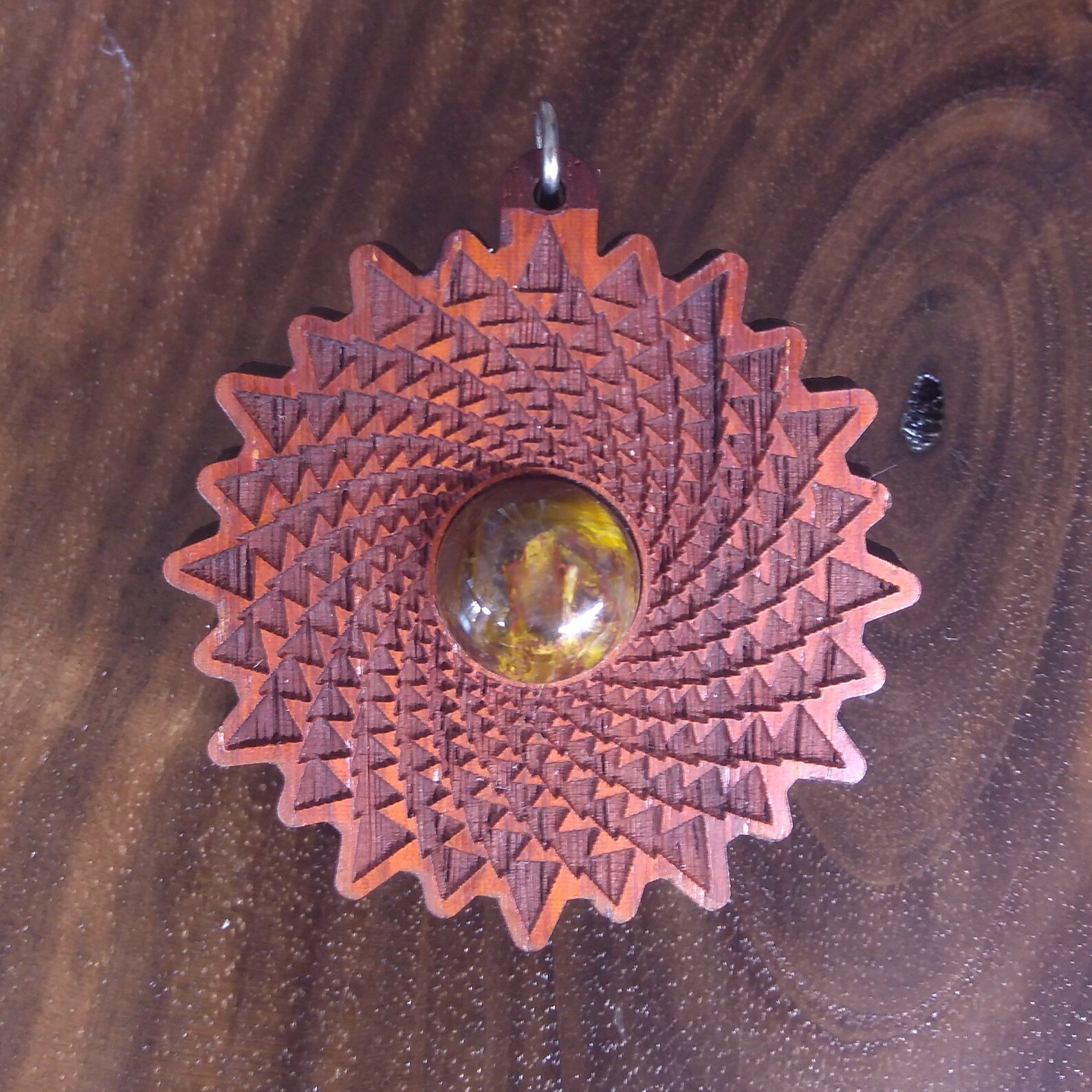 Organic Spiral Vortex Hardwood Pendant Custom Necklace - Etsy