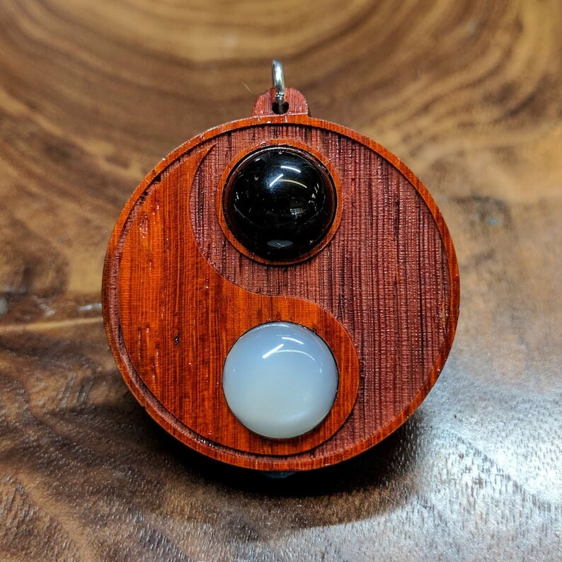 CUSTOM Yin Yang Pendant Flame Jasper top and Crazy Lace | Etsy