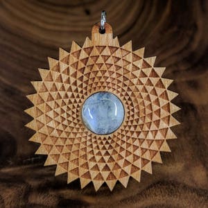 Flashy Rainbow Moonstone Wooden Fibonacci Phi Spiral Gift Pendant - Etsy
