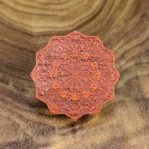 Asanoha Rose Hardwood Hat Pin - Beautiful Sacred Geometry Laser Cut ...