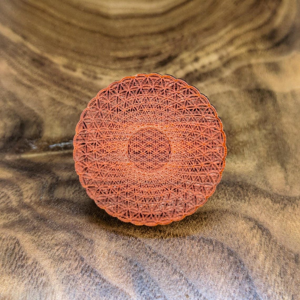 Flower of Life Phi Vortex Hat Pin - Laser Cut Exotic Wood Wooden Sacred ...