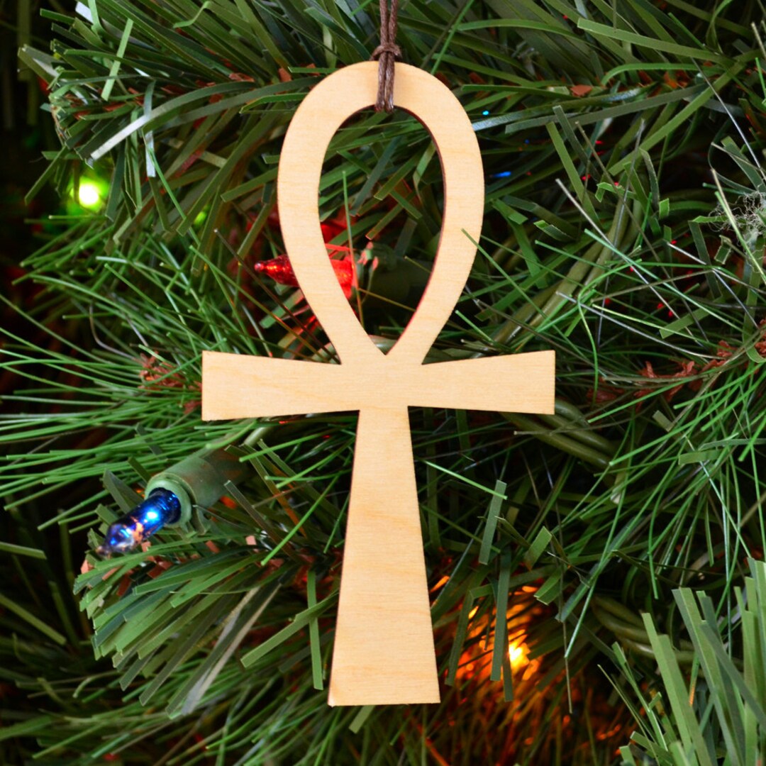 Ankh Holiday Ornament - Laser Cut Wood Wooden Sacred Symbol Geometry ...