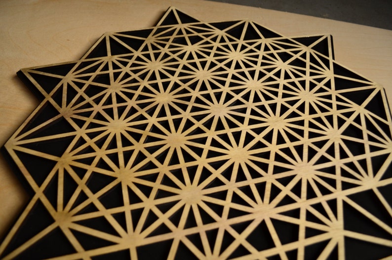 64 Sided Tetrahedron 14 Wood Wall Art Laser Cut Wooden - Etsy