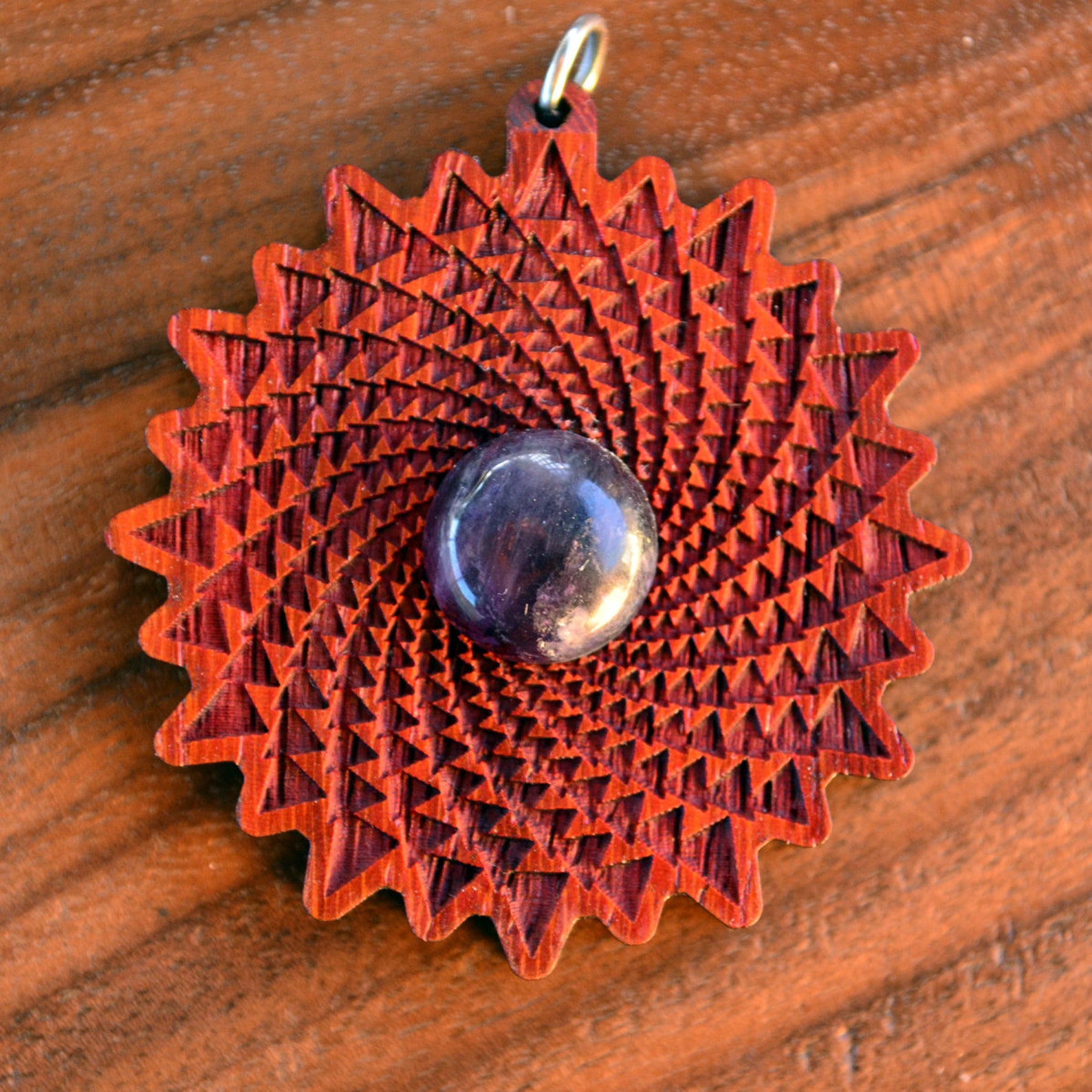 Organic Spiral Vortex Hardwood Pendant Custom Necklace - Etsy