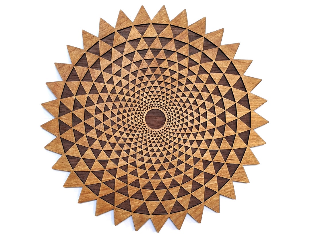 Phi Triangle Grid 18 or 22" Wood Wall Art - Laser Cut Wooden Living ...
