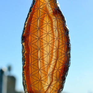 Flower of Life Linework Grid Pattern Silver Plated Agate Pendant ...