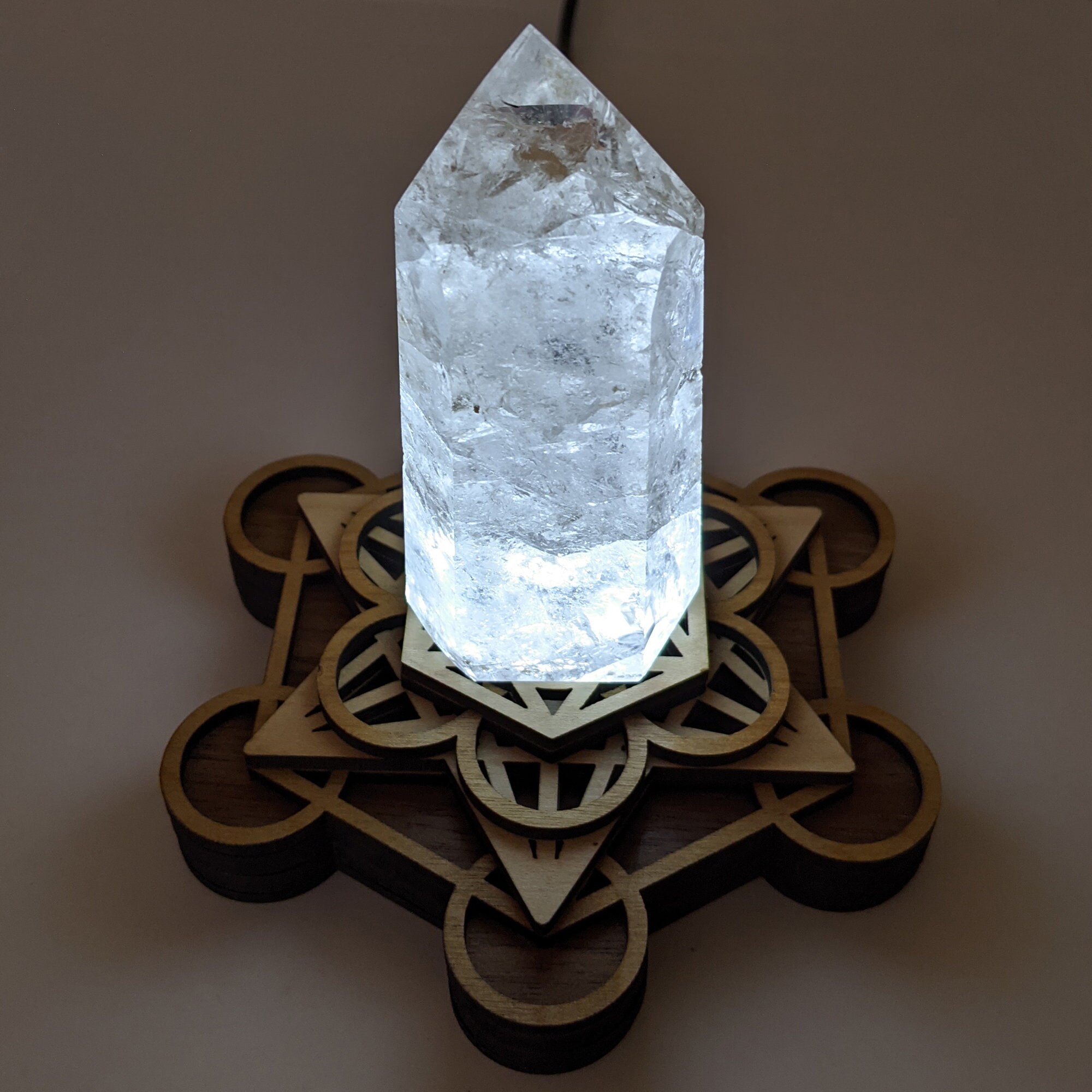 Metatron's Cube LED Table Light Crystal / Sphere Stand | Etsy